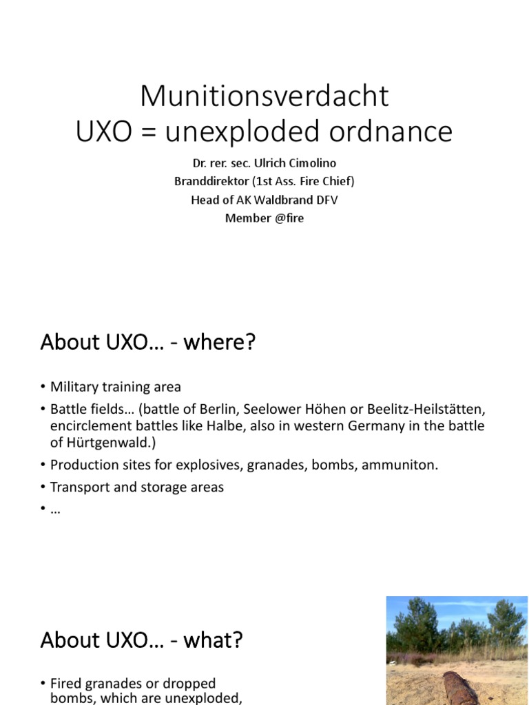 Understanding Unexploded Ordnance Risks | PDF | Ammunition | Fire Engine