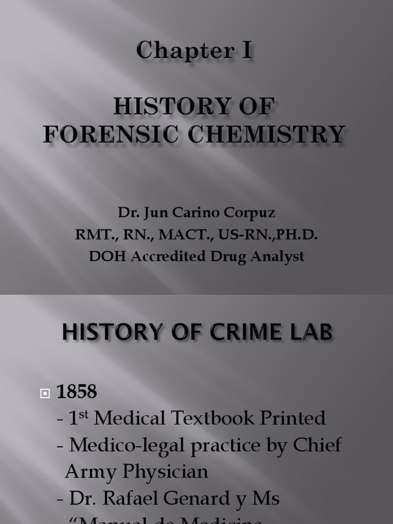 Chapter I. History of Forensic Chemistry | PDF | Criminal Justice ...