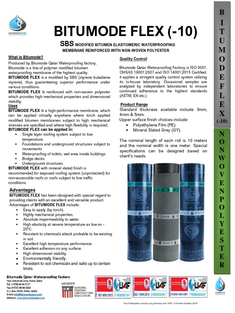 Bitumode Flex SBS | PDF | Chemical Substances | Building Materials