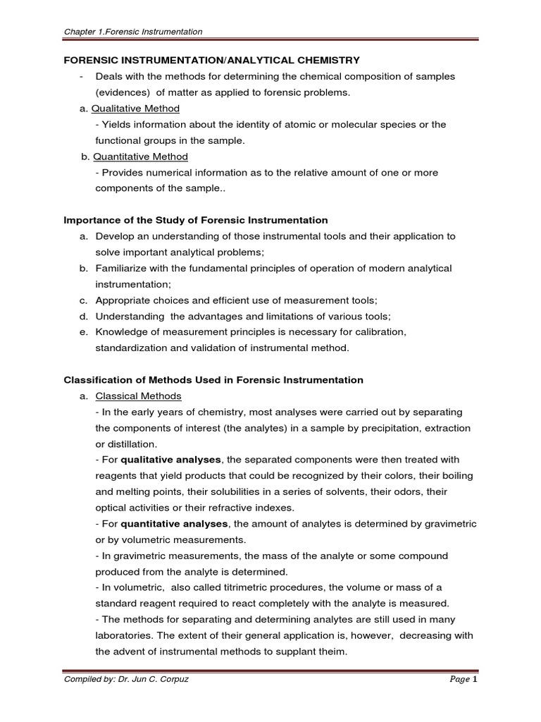 Forensic Instrumentation Techniques Overview | PDF | Analytical ...