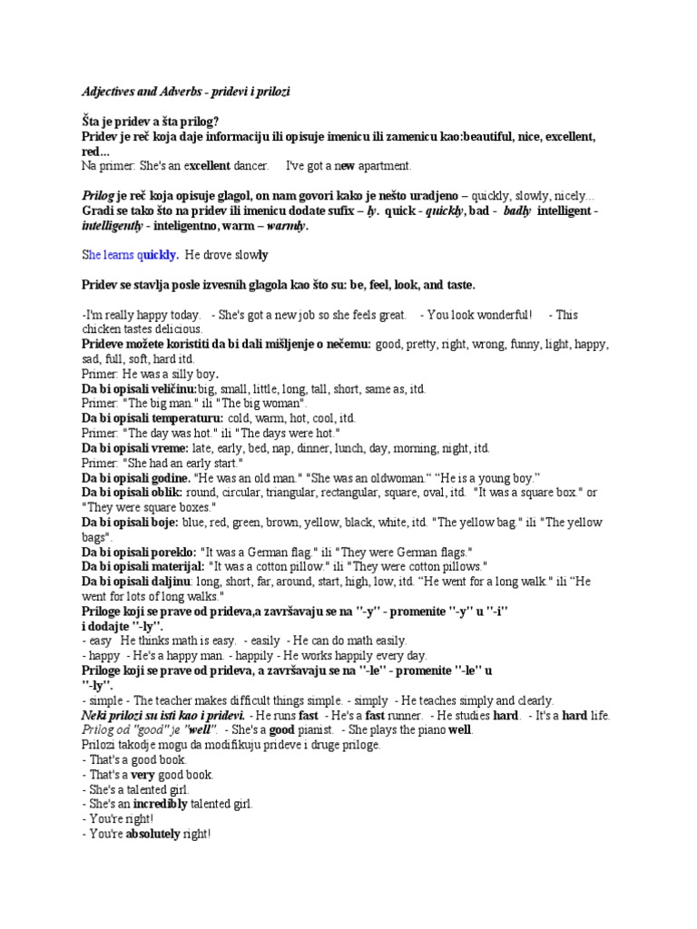 Adjectives and Adverbs | PDF | Linguistic Typology | Semantic Units