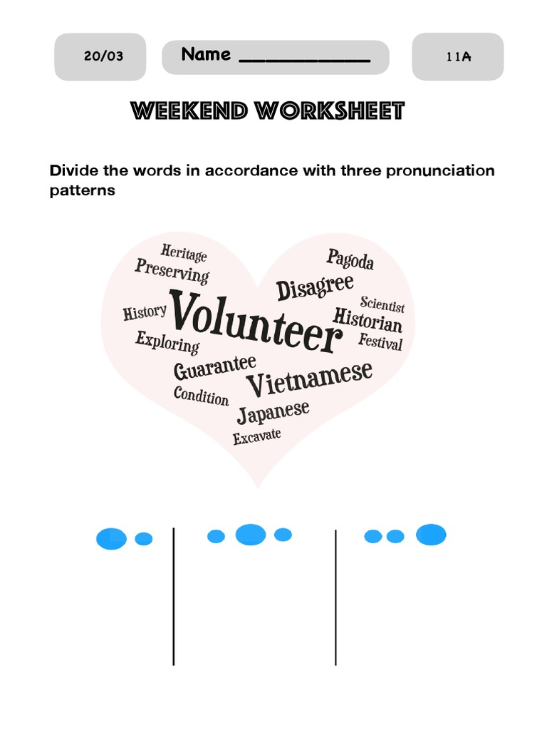 Weekend Worksheet: Name | PDF