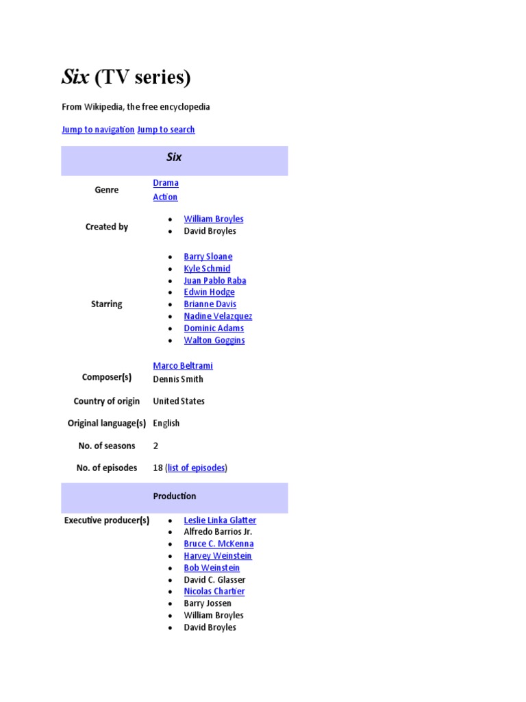 Six (TV Series) : From Wikipedia, The Free Encyclopedia | PDF | Central ...