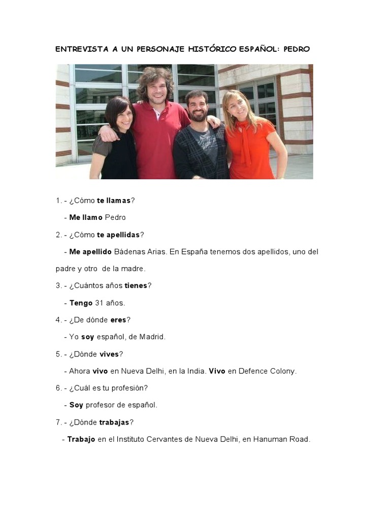 Entrevista A Un Personaje Histórico Español | PDF