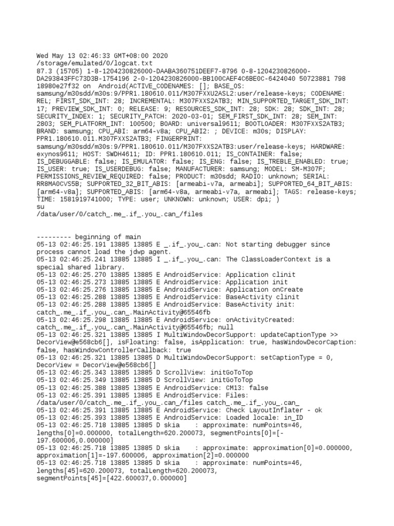 Logcat | PDF | Java (Programming Language) | System Software