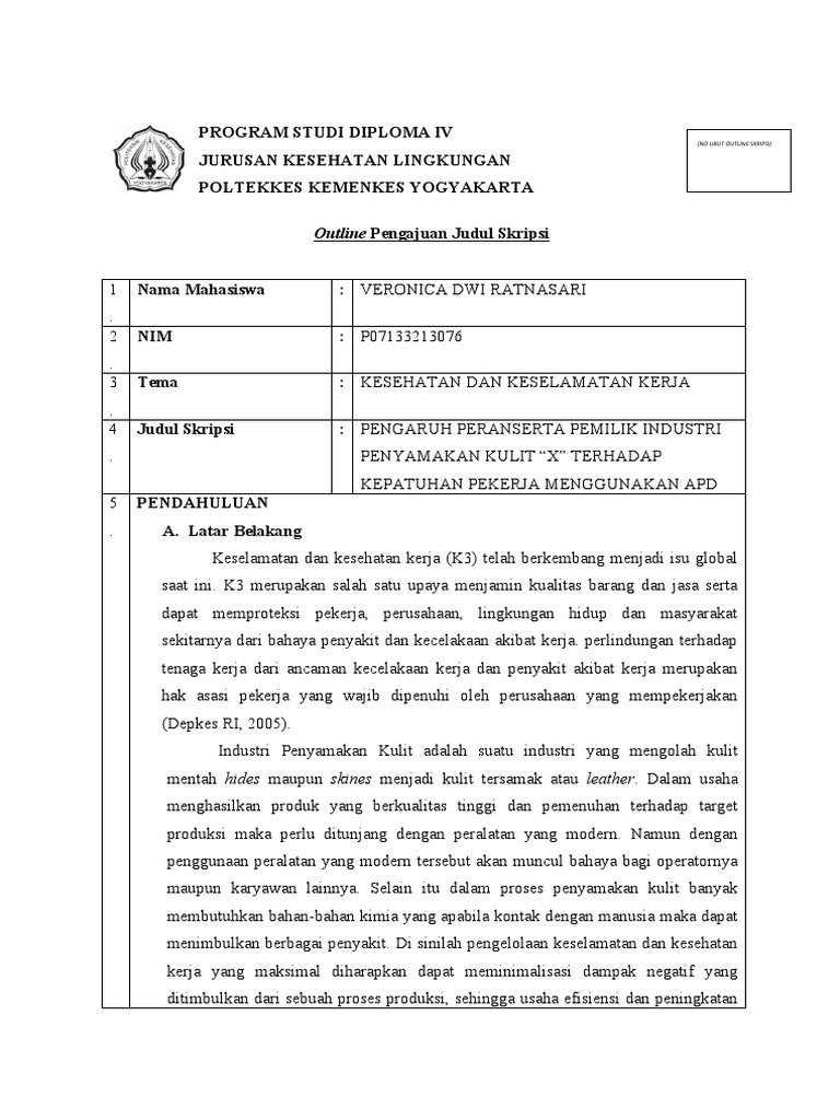 Outline Pengajuan Judul Skripsi | PDF