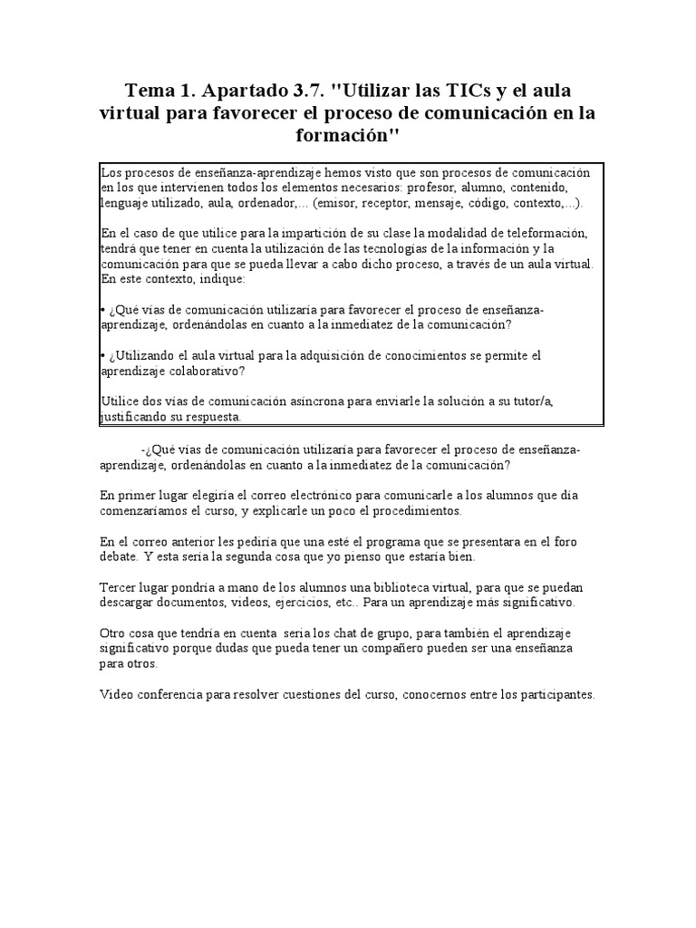 Tema 1 ACTIV3.7 | PDF | Comunicación | Salón de clases
