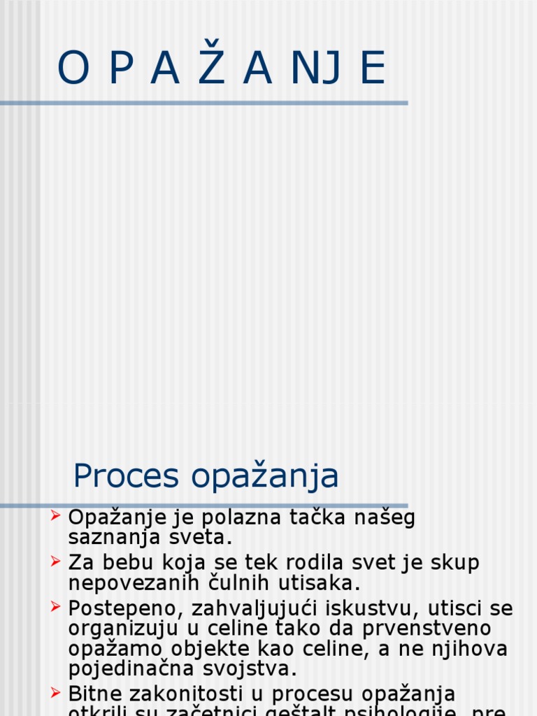 Opazanje | PDF