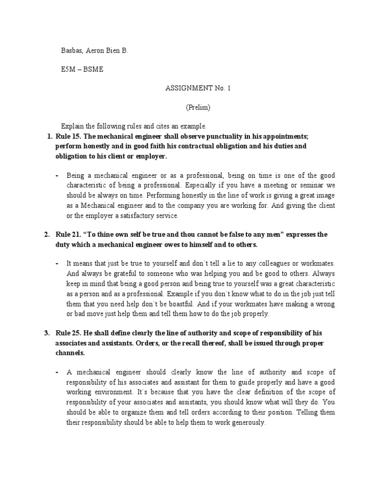 ME Engineer Explains Professional Rules | PDF