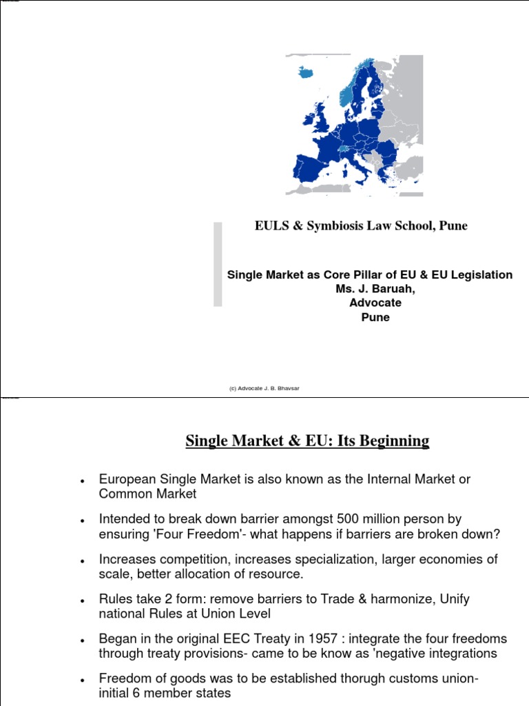 EU As A Single Market | PDF | European Union | Market (Economics)
