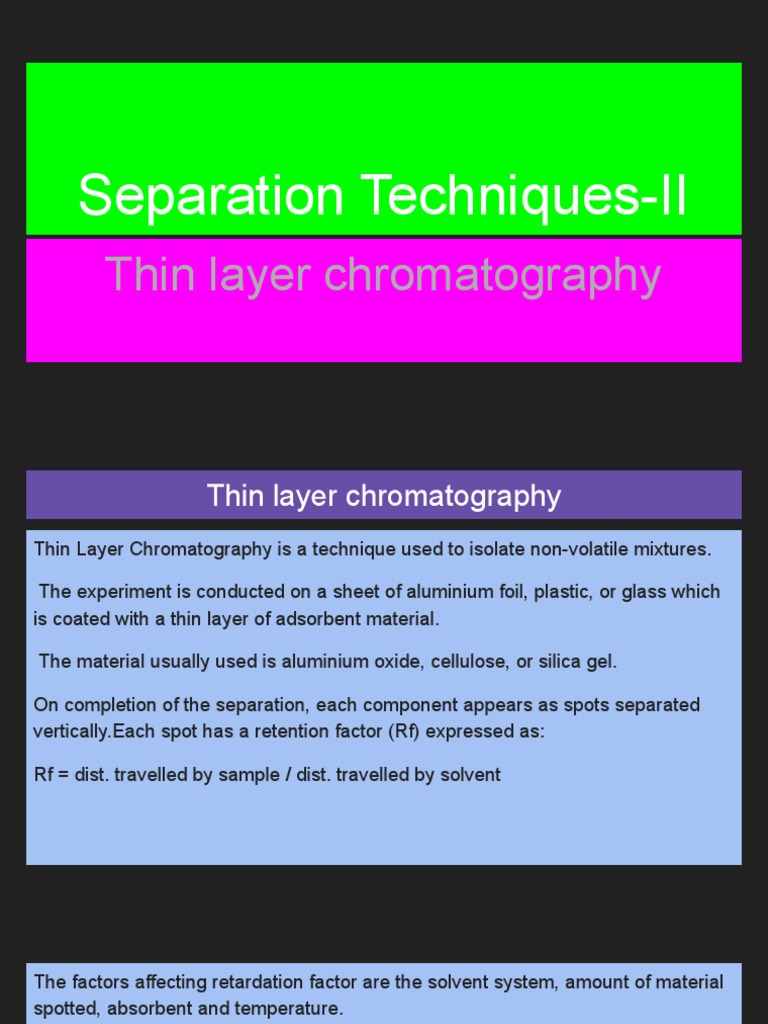 Thin Layer Chromatography PDF | PDF | Thin Layer Chromatography ...