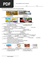 1 Summative Test in Science 5 | PDF | Menstrual Cycle | Ovary