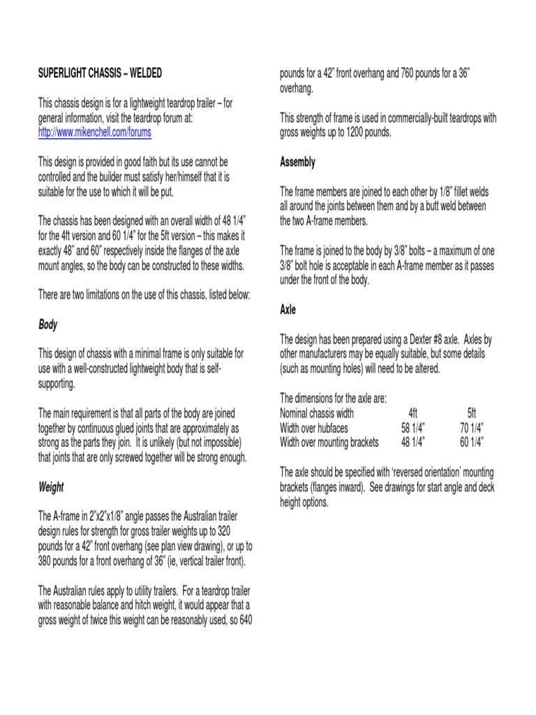 Chassis Superlight 4ft Welded | PDF | Trailer (Vehicle) | Axle