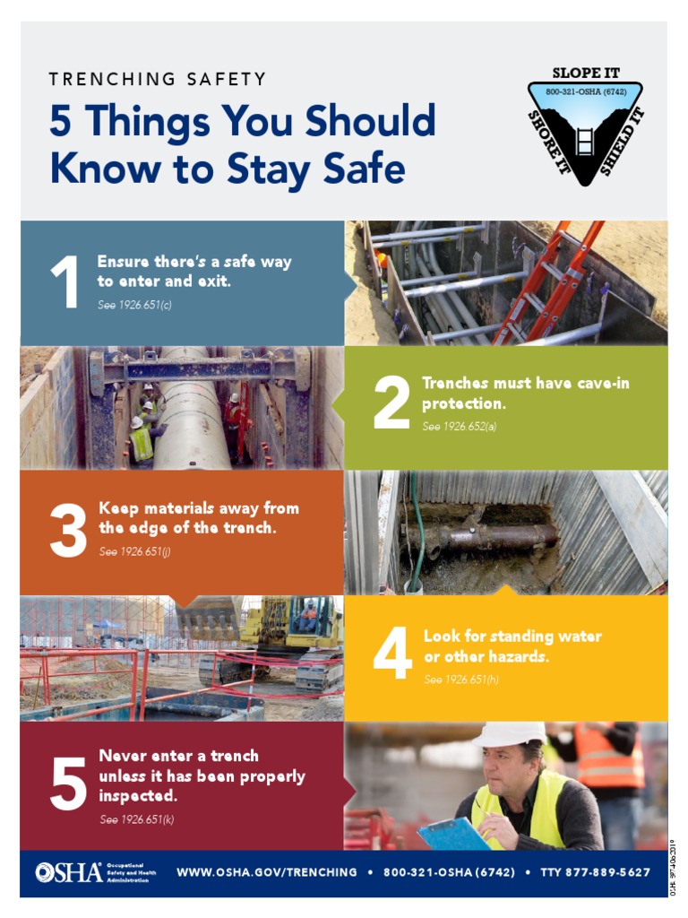 5 Things You Should Know To Stay Safe: Trenching Safety | PDF
