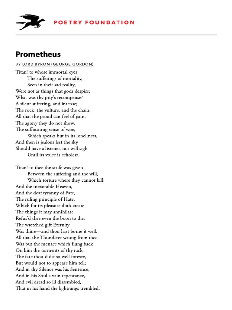 Prometheus by Lord Byron (George Gordon) - Poetry Foundation | PDF ...