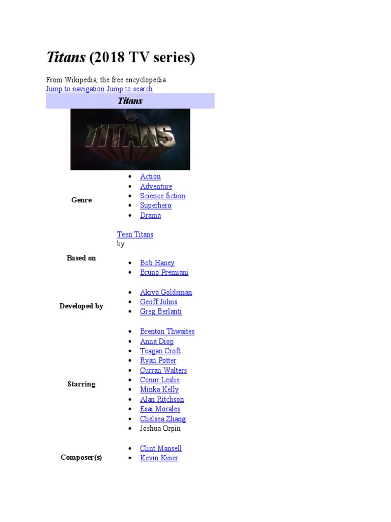 Titan TV Series | PDF | Dc Comics | Dc Comics Characters