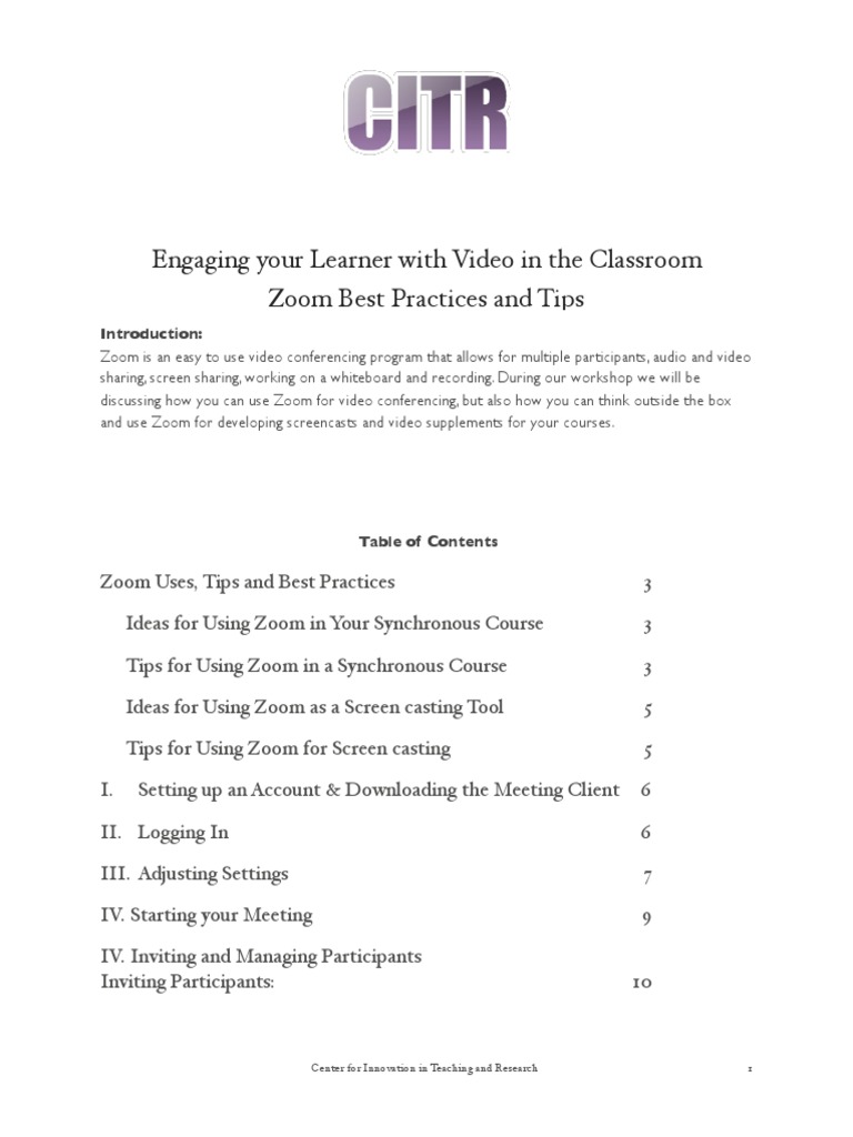 Engaging Your Learner With Video in The Classroom Zoom Best Practices ...