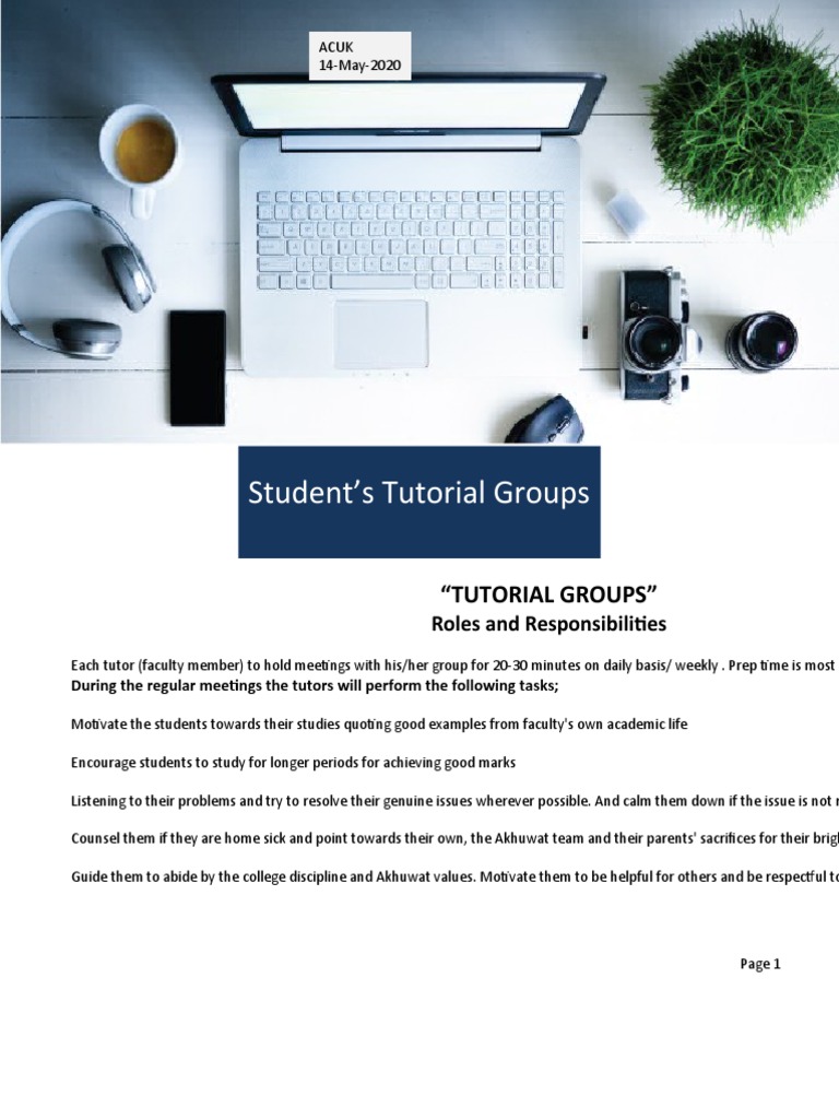 Student Tutorial Group Responsibilities | PDF | Tutor | Action (Philosophy)