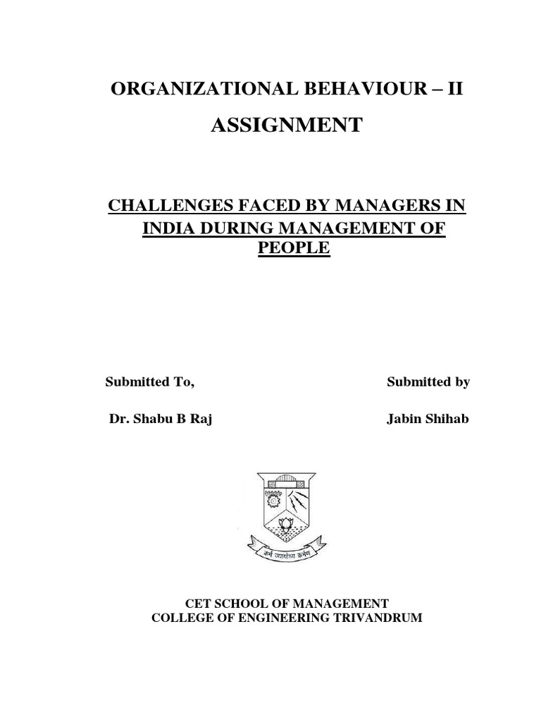Assignment: Organizational Behaviour - Ii | PDF | Human Resource ...