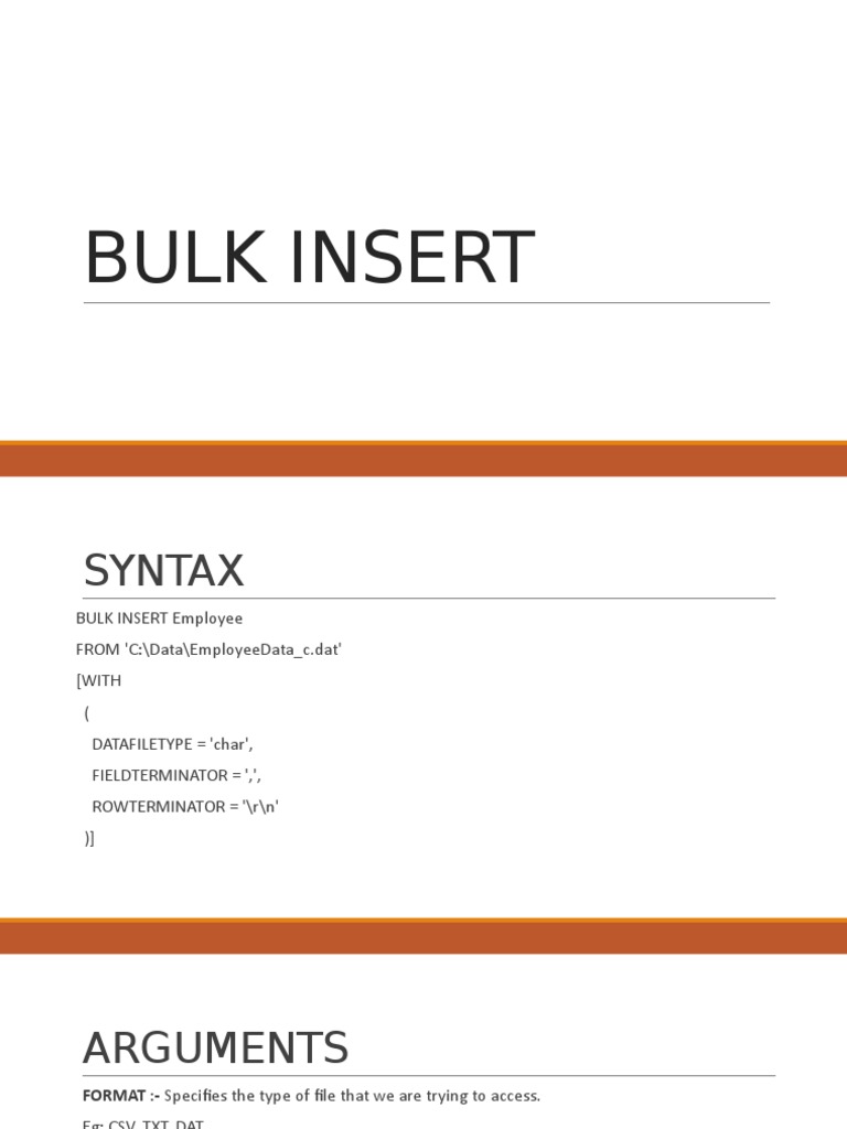 Bulk Insert | PDF