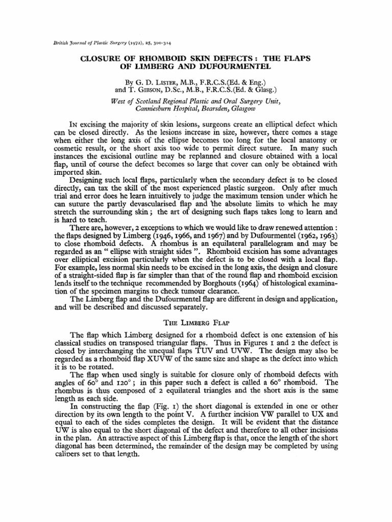 Rhomboid Flap Canniesburn Paper | PDF | Angle | Triangle