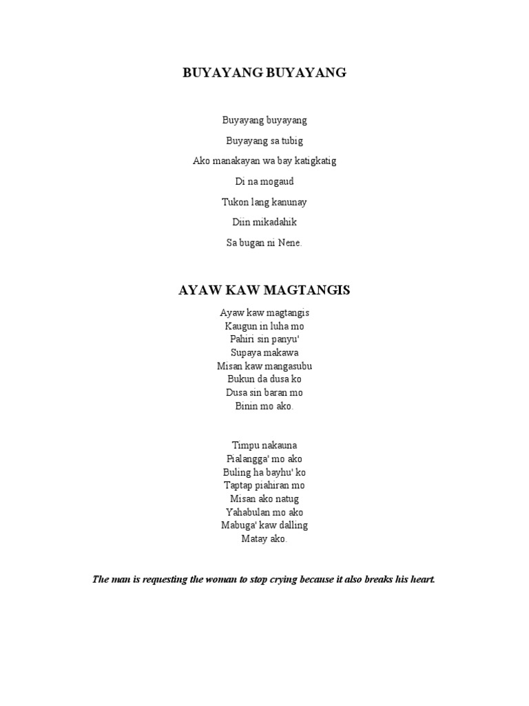 Buyayang Buyayang | PDF