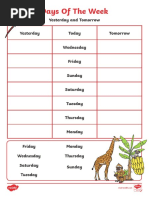 Days of The Week Board Game | PDF