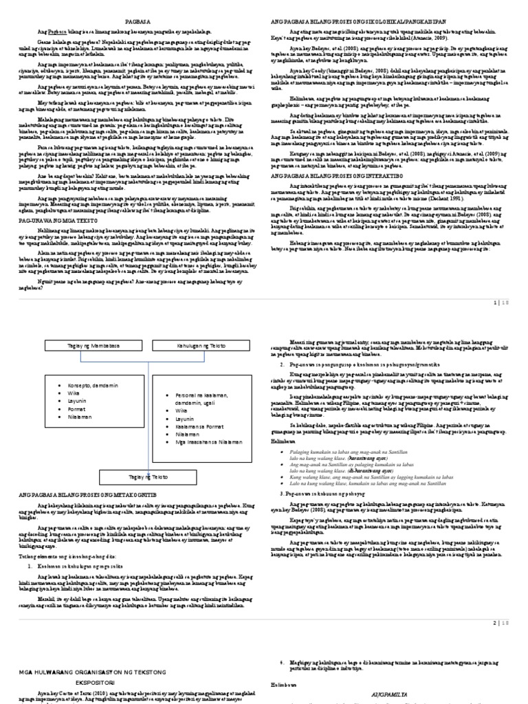 Pagbasa Handouts BSHM | PDF