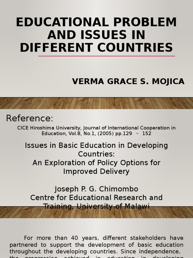 Educational Problem and Issues in Different Countries: Verma Grace S ...