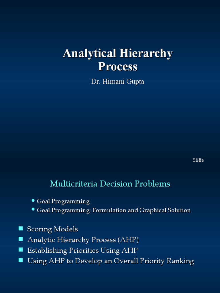 Analytical Hierarchy Process | PDF | Matrix (Mathematics) | Applied Mathematics