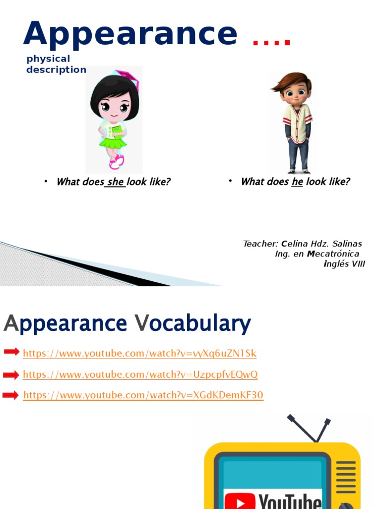 Describing Physical Appearance in English | PDF | Self-Improvement