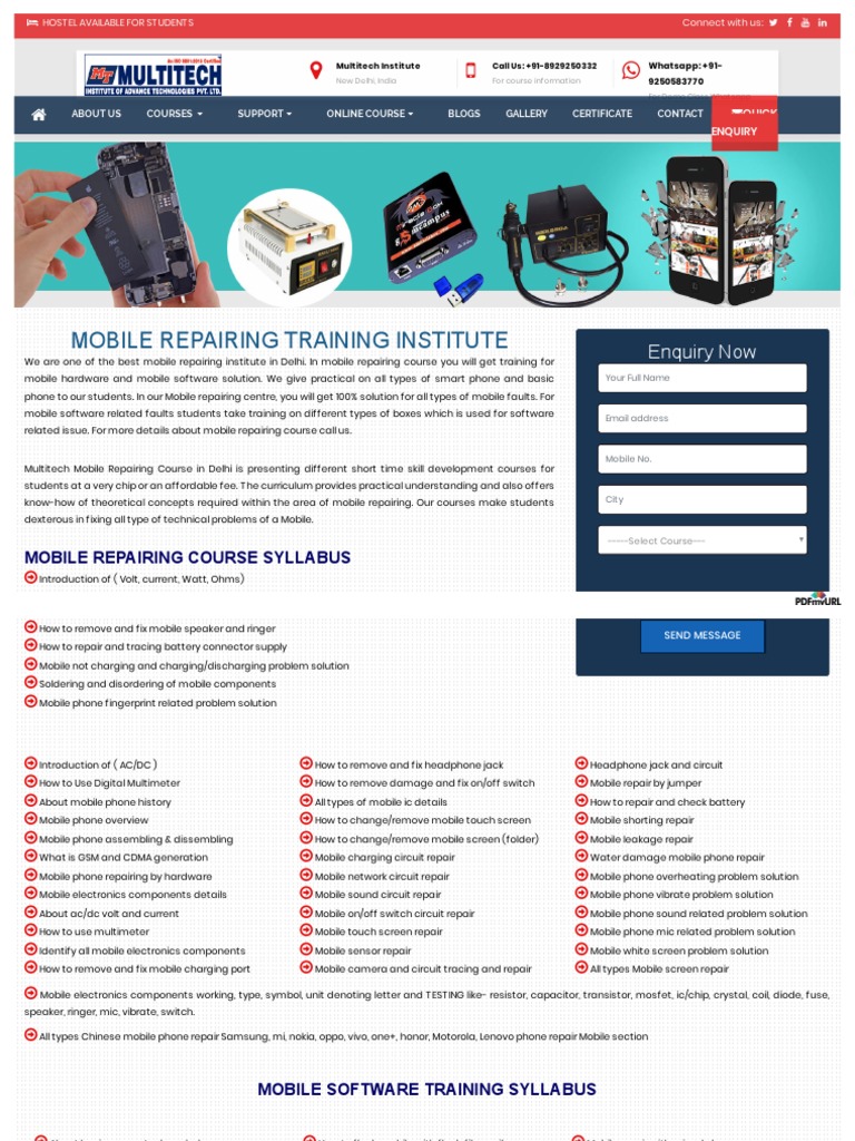 Mobile Repairing Course - Mobile Repairing Institute - Mobile Repairing ...