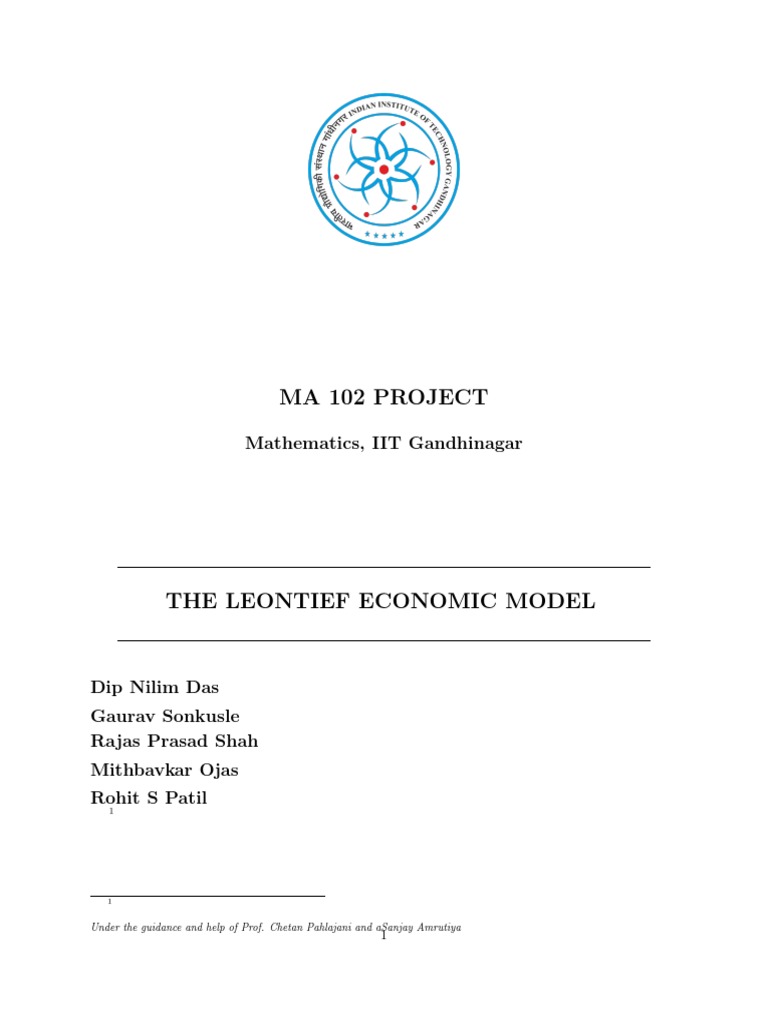 Ma 102 Project: Mathematics, IIT Gandhinagar | PDF | Linear Map | Input ...