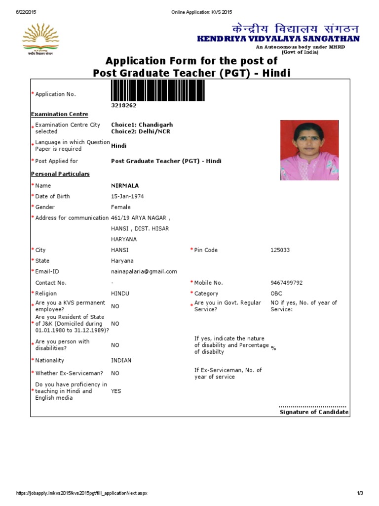 Online Application - KVS 2015 02 NIR | PDF | Debit Card | Payments