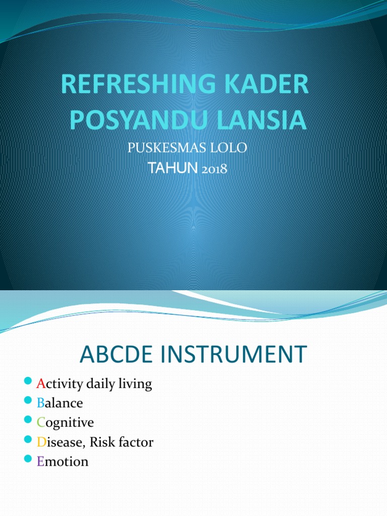 Refreshing Kader Posyandu Lansia | PDF