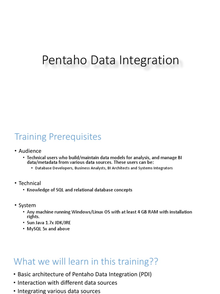 Pentaho Data Integration | PDF | Parameter (Computer Programming ...