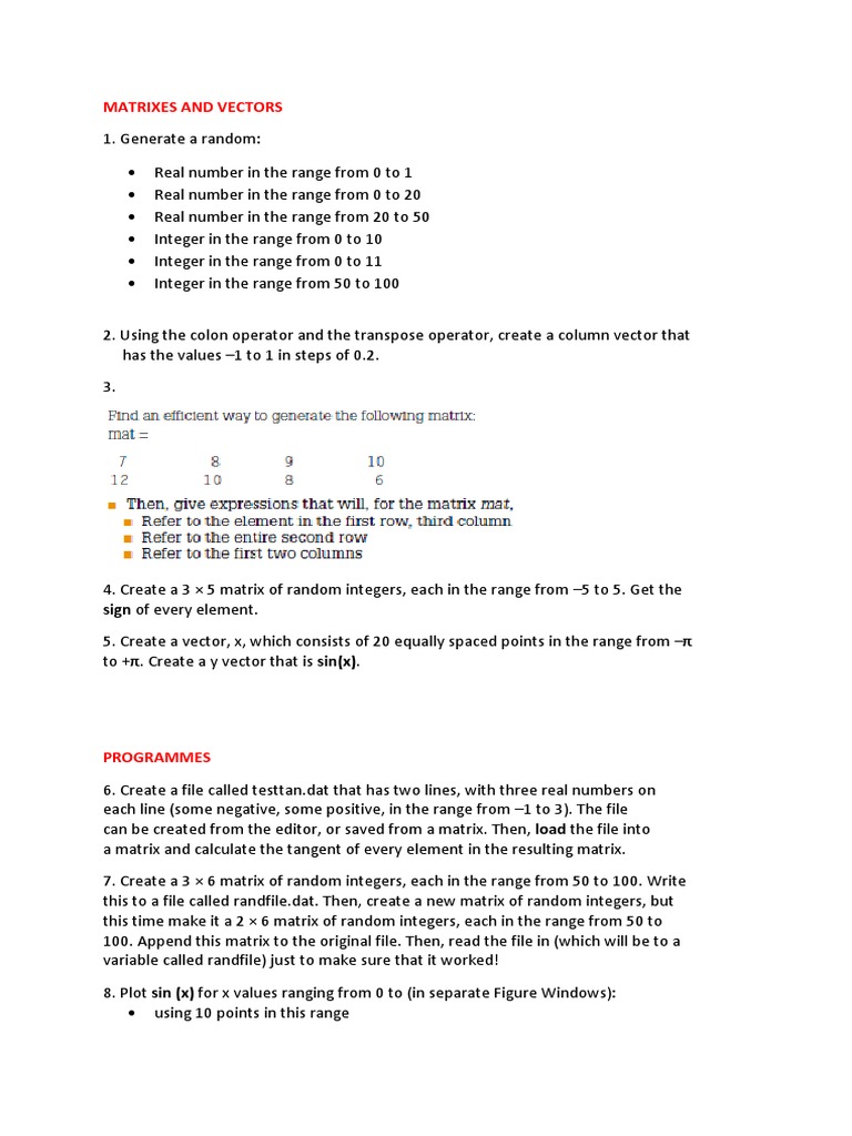 Matlab Questions | Download Free PDF | String (Computer Science) | Matrix (Mathematics)