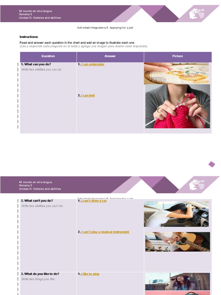 Instructions:: Read and Answer Each Question in The Chart and Add An ...