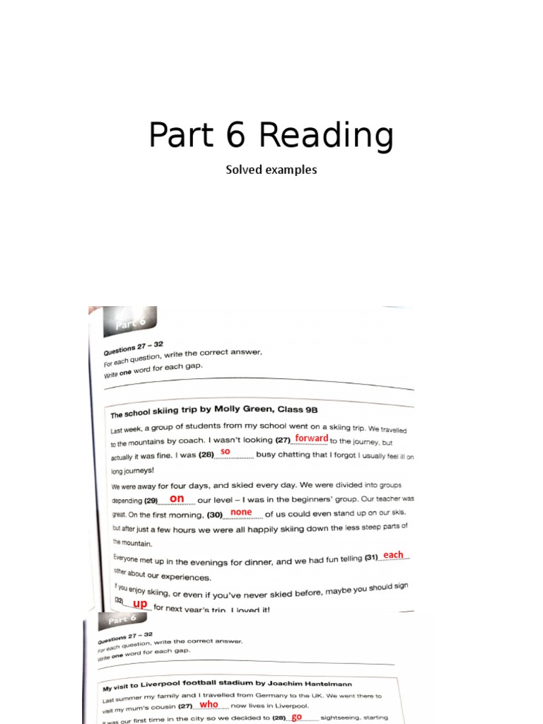 How To Answer Cambridge Preliminary (PET) Part 6 | PDF