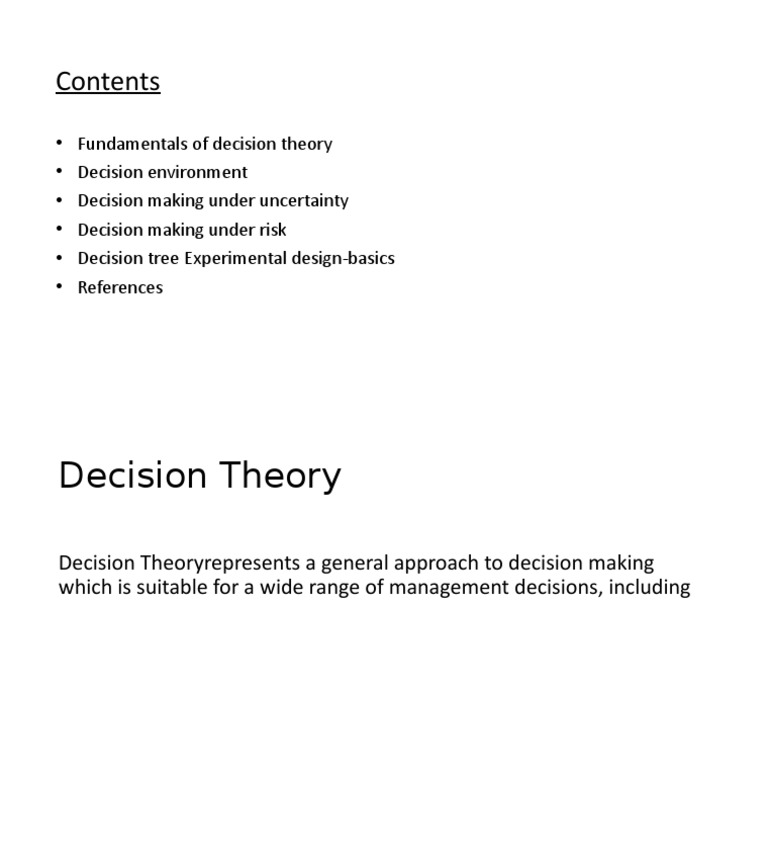 Decision Theory | PDF