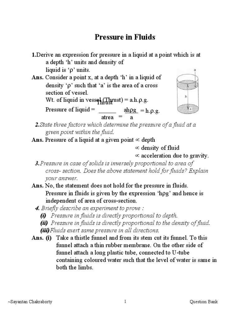 Pressure in Fluids | PDF | Atmospheric Pressure | Pressure