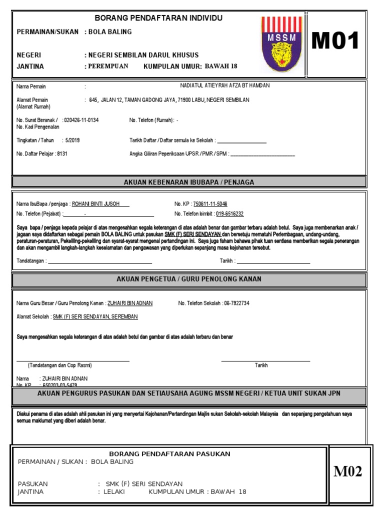 REGISTRATION FORMS | PDF