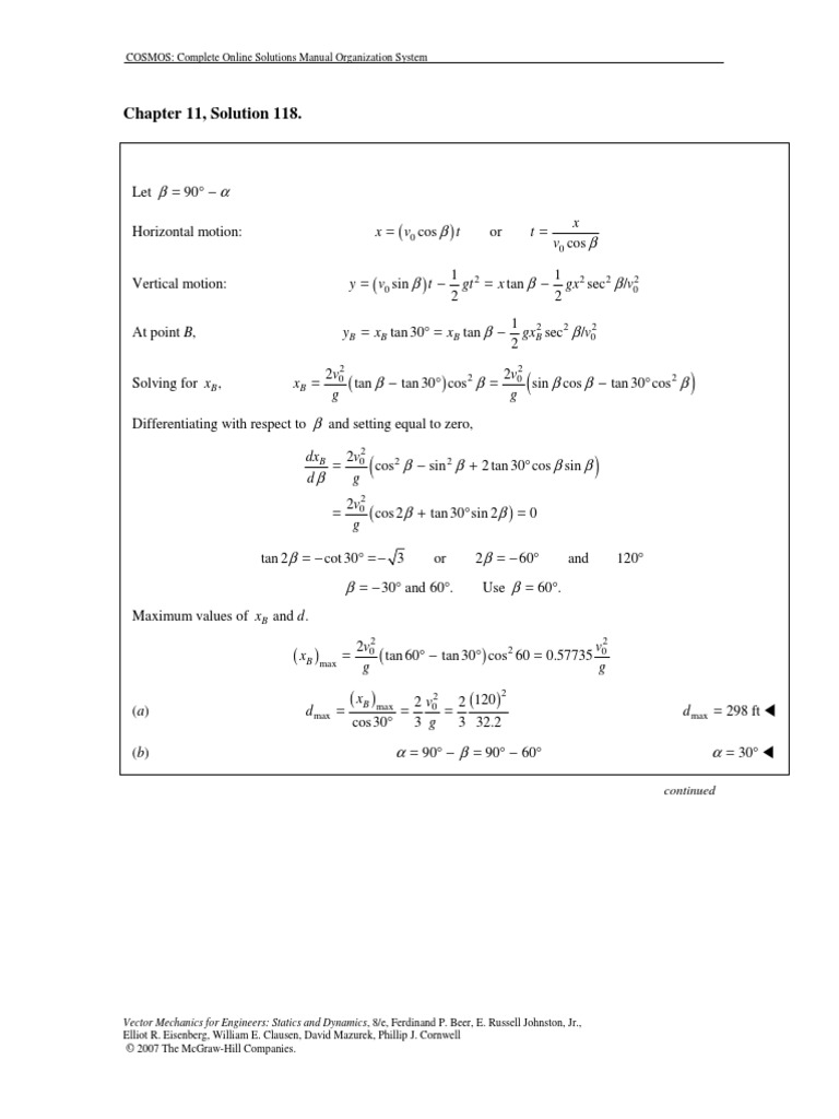 Chapter 11, Solution 118.: X X V T T V | PDF | Physics | Mechanics