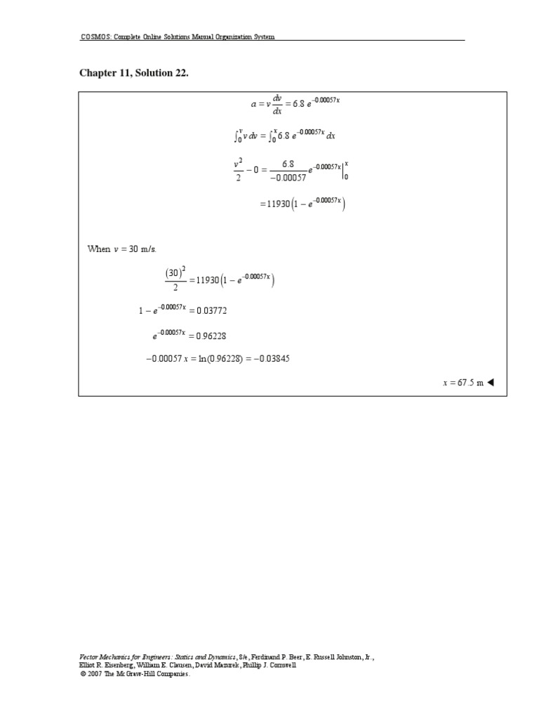 Chapter 11, Solution 22.: DV A V e DX VDV e DX V e | PDF