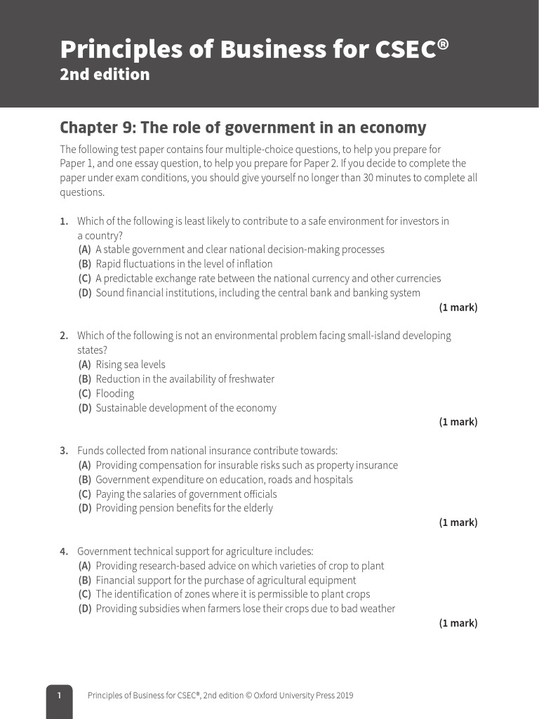 Principles of Business For CSEC®: 2nd Edition | PDF | Agriculture ...