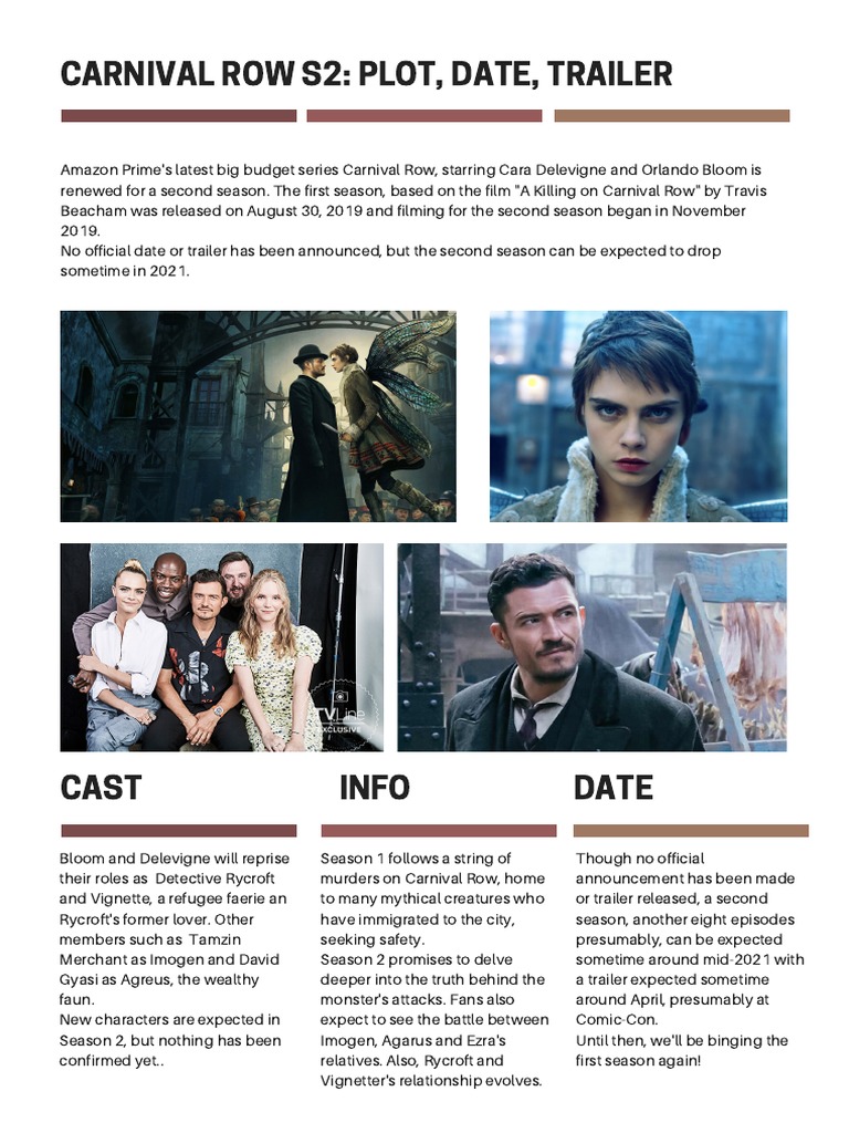 Carnival Row Season 2: Plot & Release | PDF