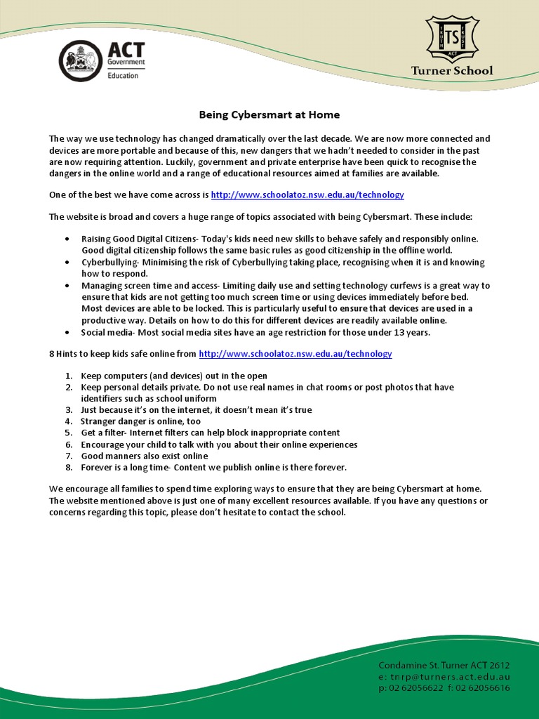 Being Cybersmart at Home | PDF