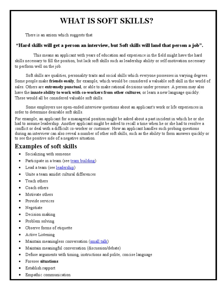 Understanding Soft Skills & Body Language | PDF | Body Language ...