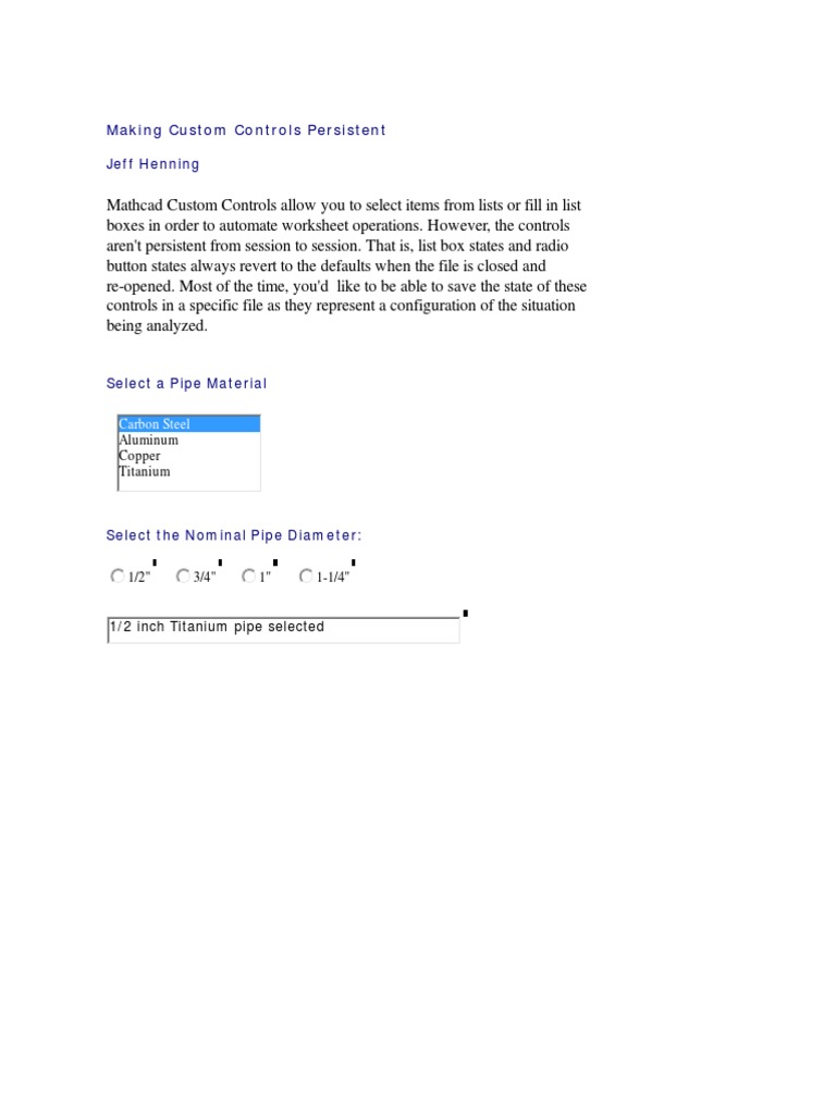Mathcad 13 Custom Controls | PDF | Metadata | Object (Computer Science)