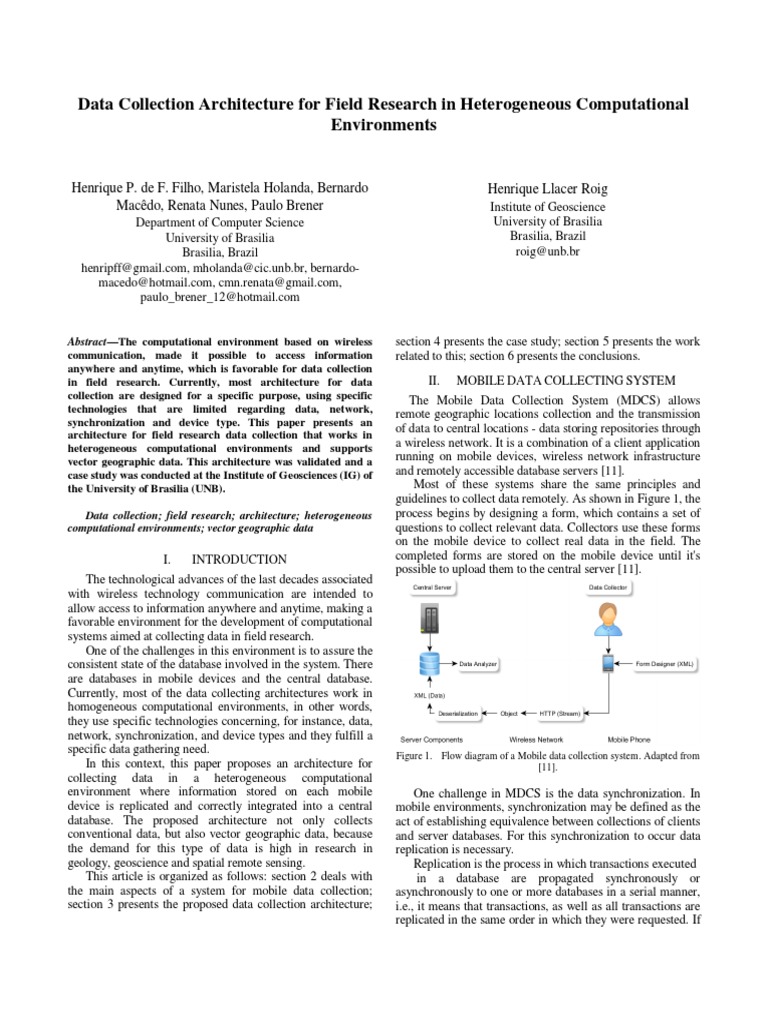 Data Collection Architecture For Field R PDF | PDF | Replication (Computing) | Databases
